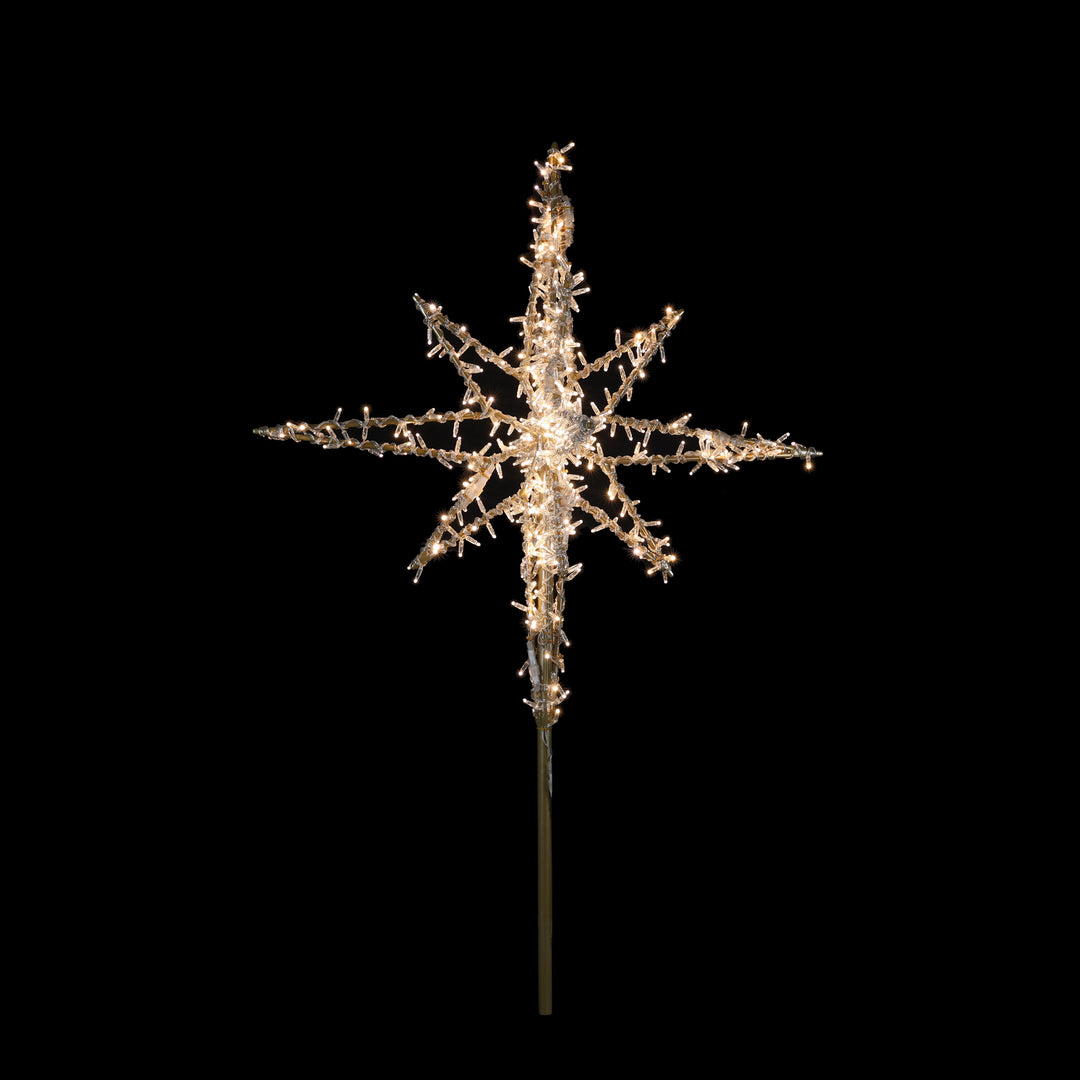 Large Northstar Tree Topper Decoration, LED Lit (Warm White / Cold Whi ...