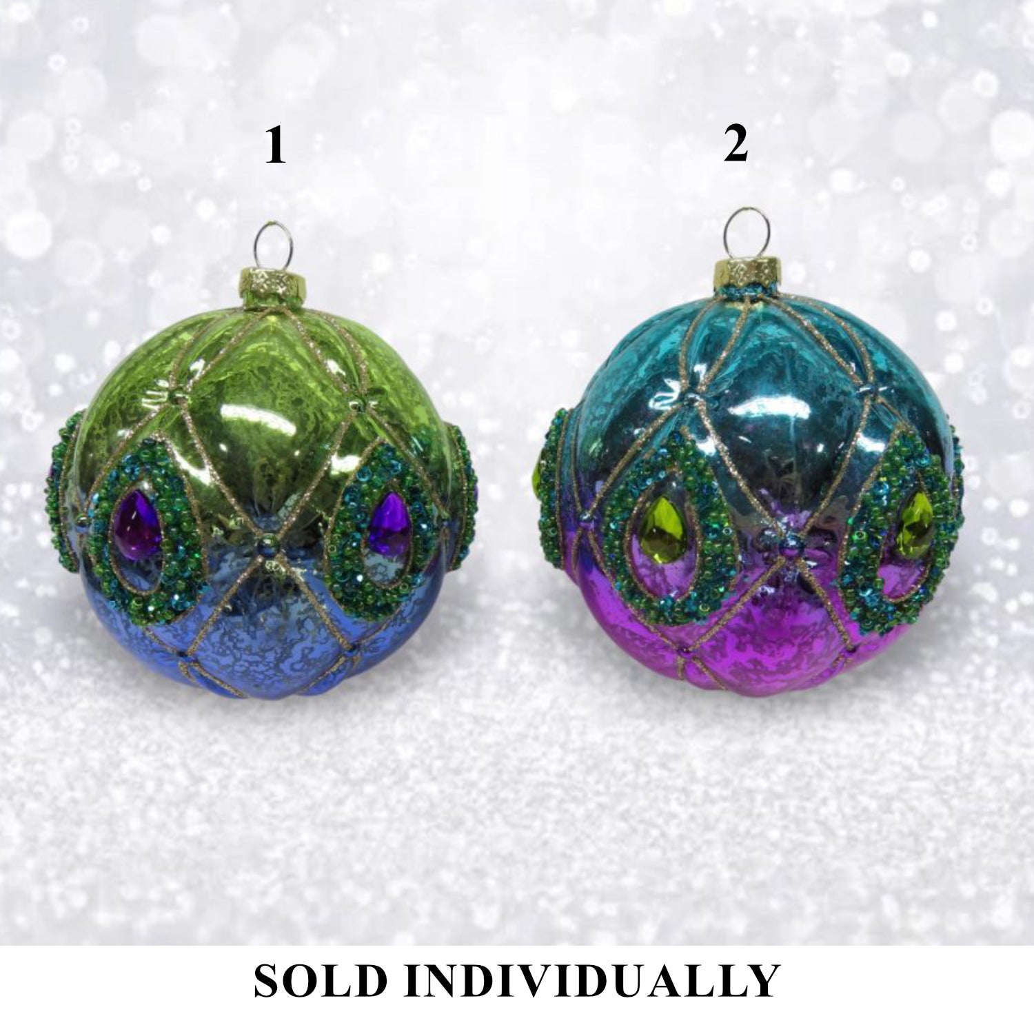 Peacock Ball Ornament (2 styles - sold individually) – Christmas In America