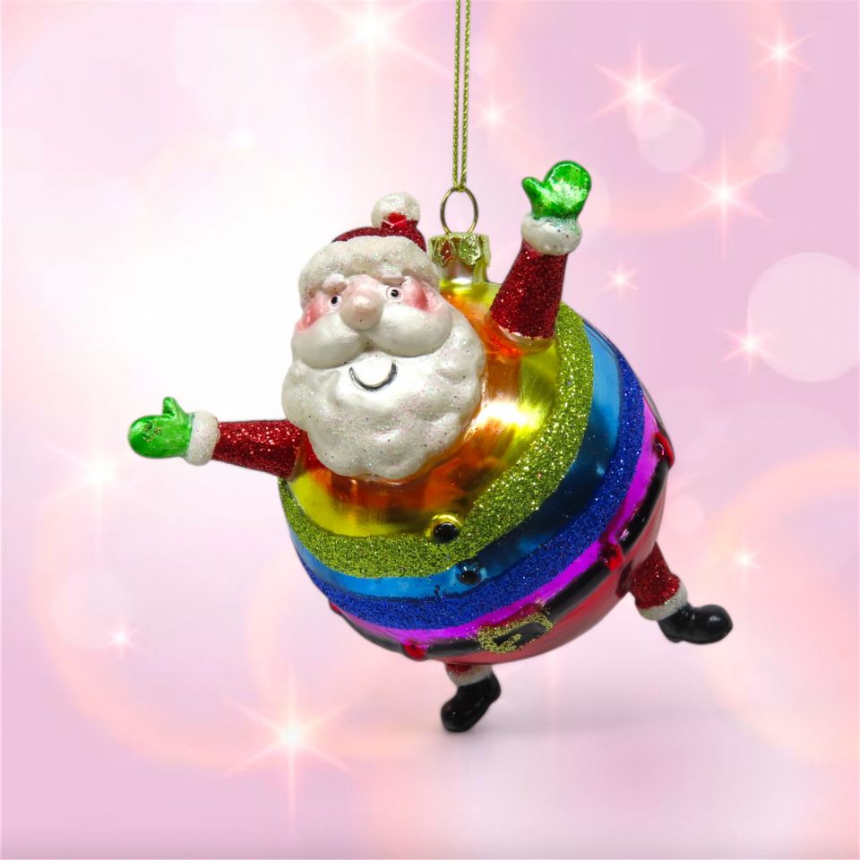 Plump Rainbow Santa Ornament – Christmas In America