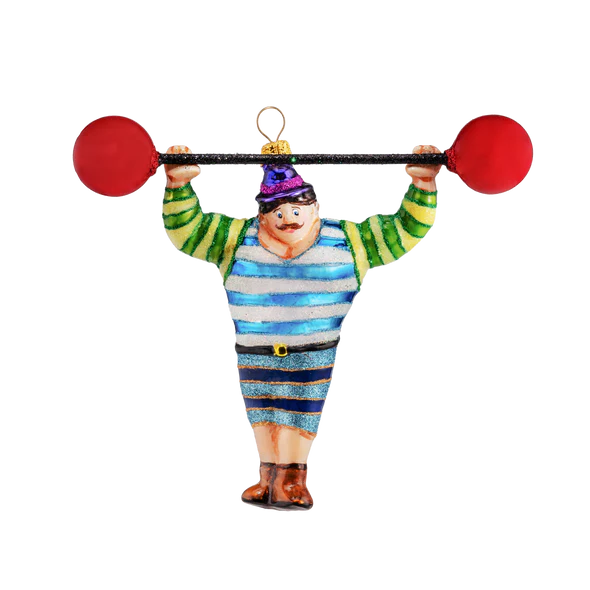 Glass Strongman Athlete Ornament, 4.5" - Mysteria – Christmas In America