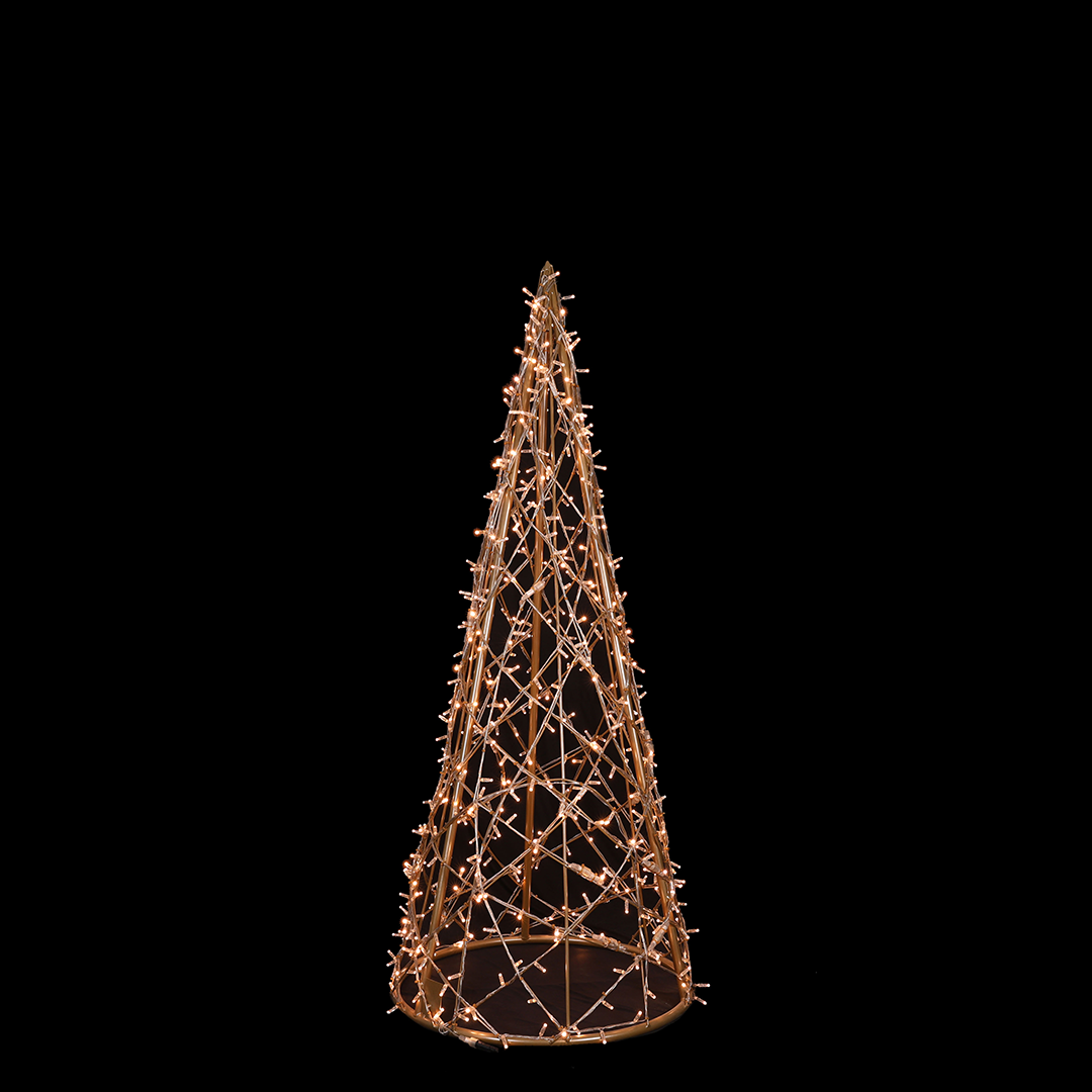 Life-size Christmas Cone Struct Tree, LED Lit (Warm White), 7ft ...