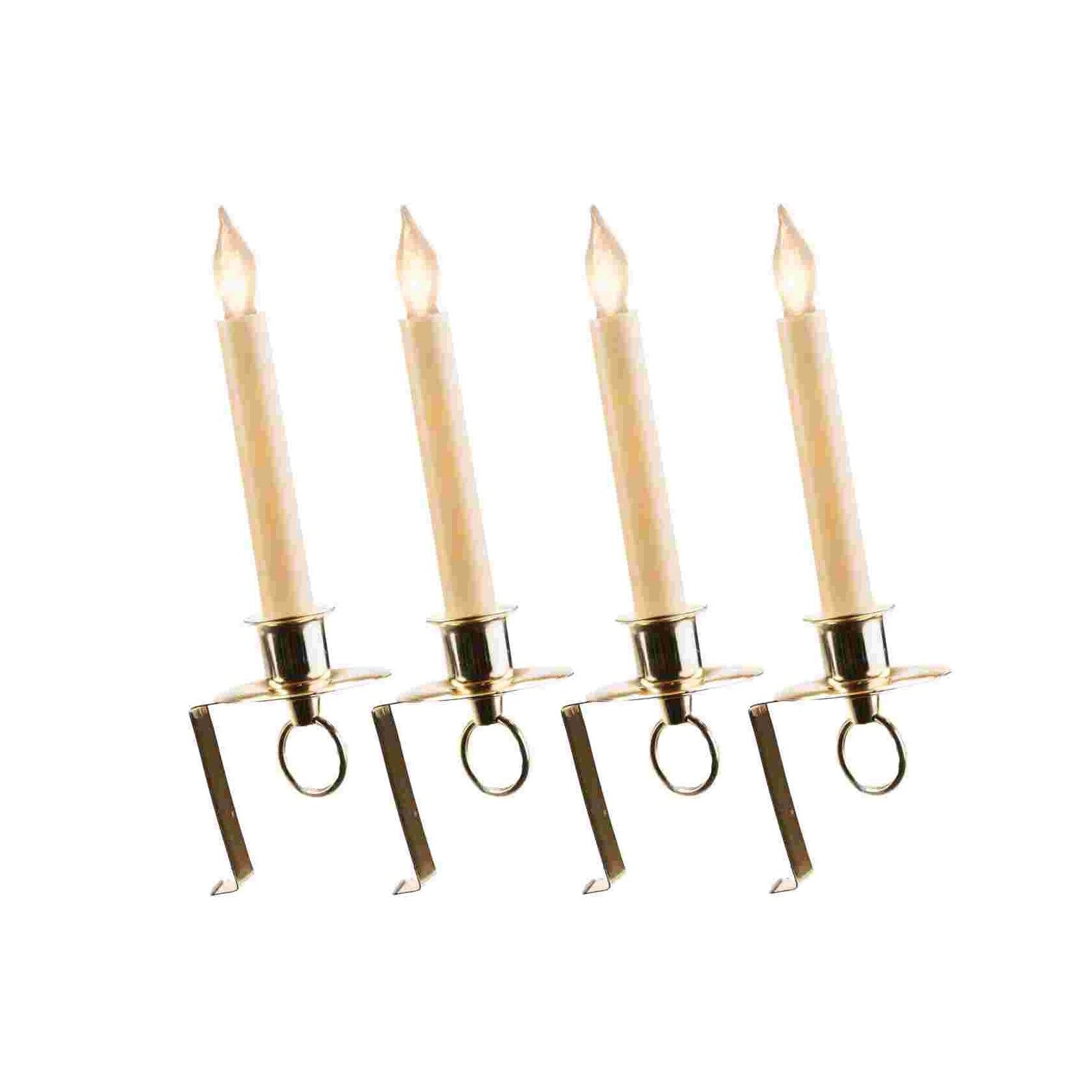Cambridge Bracket Brass LED Bulb Candle W/ Sensor, 12" (Set of 4 ...