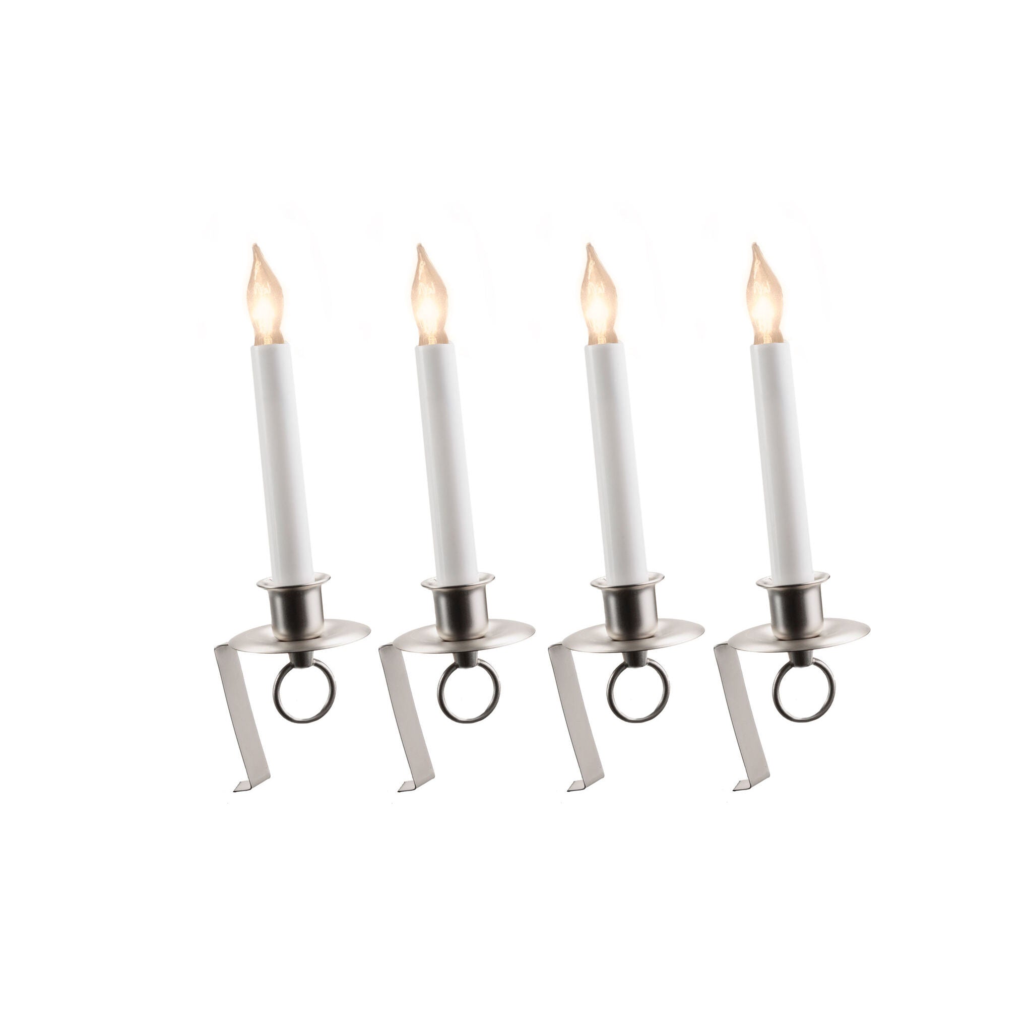 Cambridge Bracket Pewter LED Bulb Candle W/ Sensor, 12" (Set of 4 ...