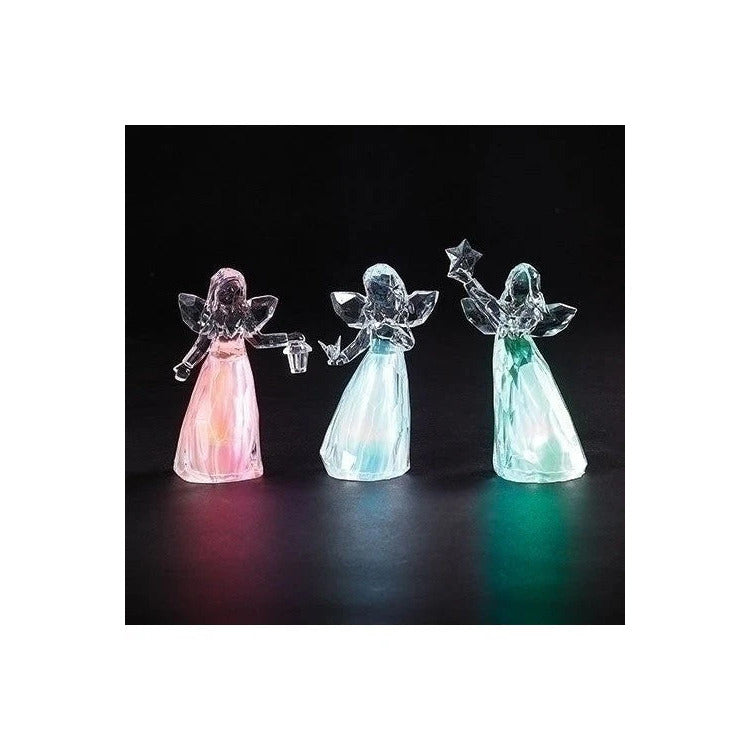 Lighted Merrylites Angel W/Bird, Star & Lantern, 4.5"H (3 styles - sol ...