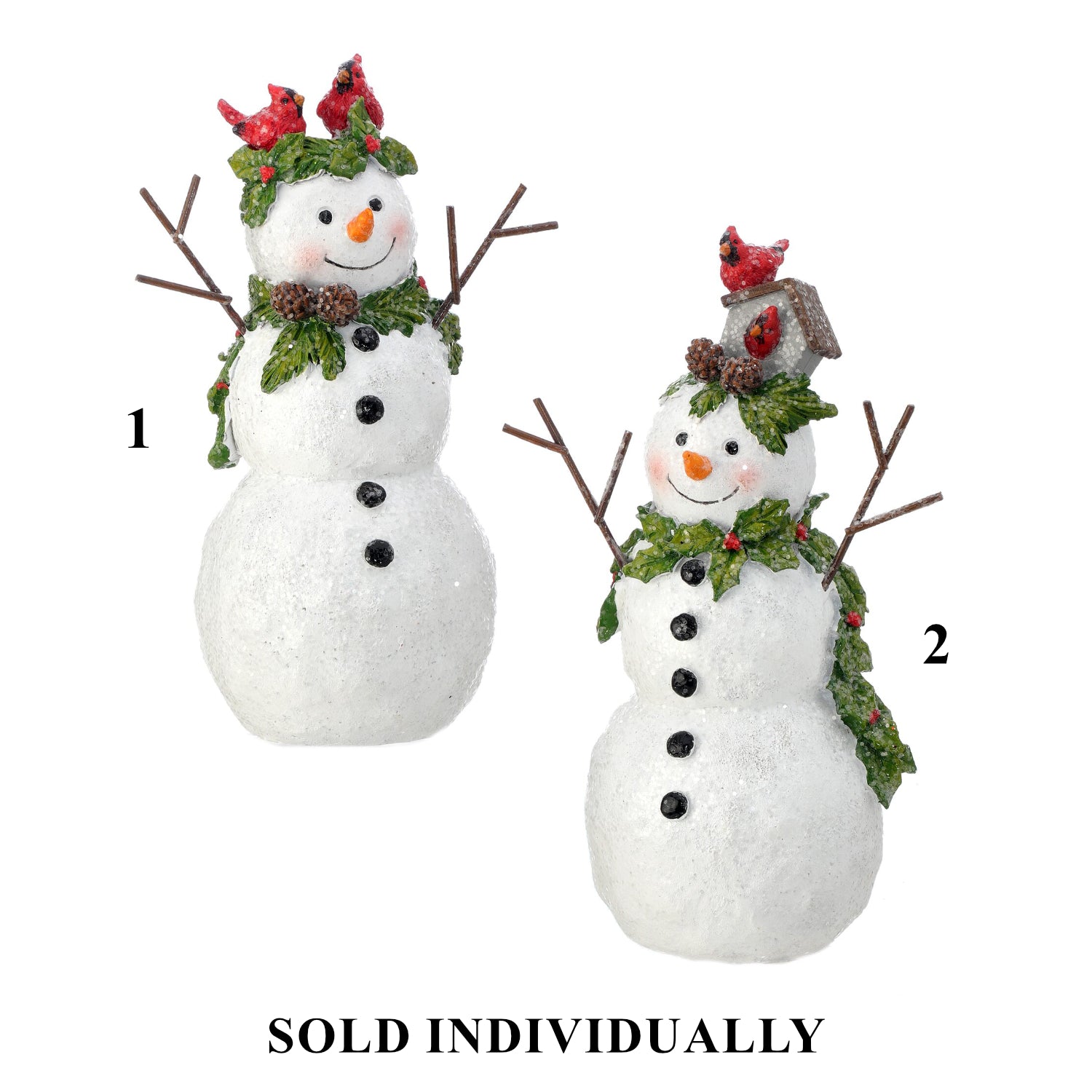 Resin Snowman w/Cardinals, 7" (2 styles - sold individually ...