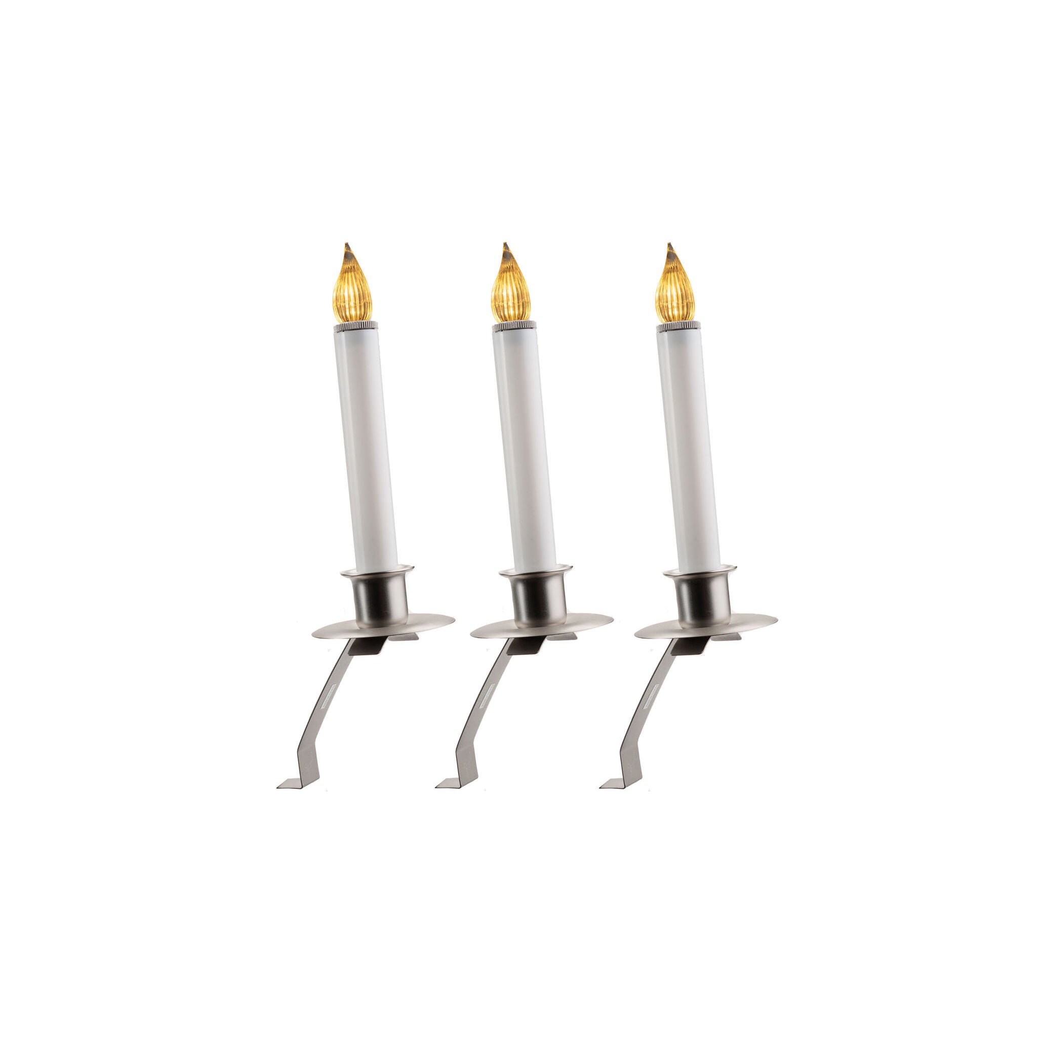 Cambridge Slant Bracket Pewter LED Bulb Candle W/ Sensor, 12" (Set of ...