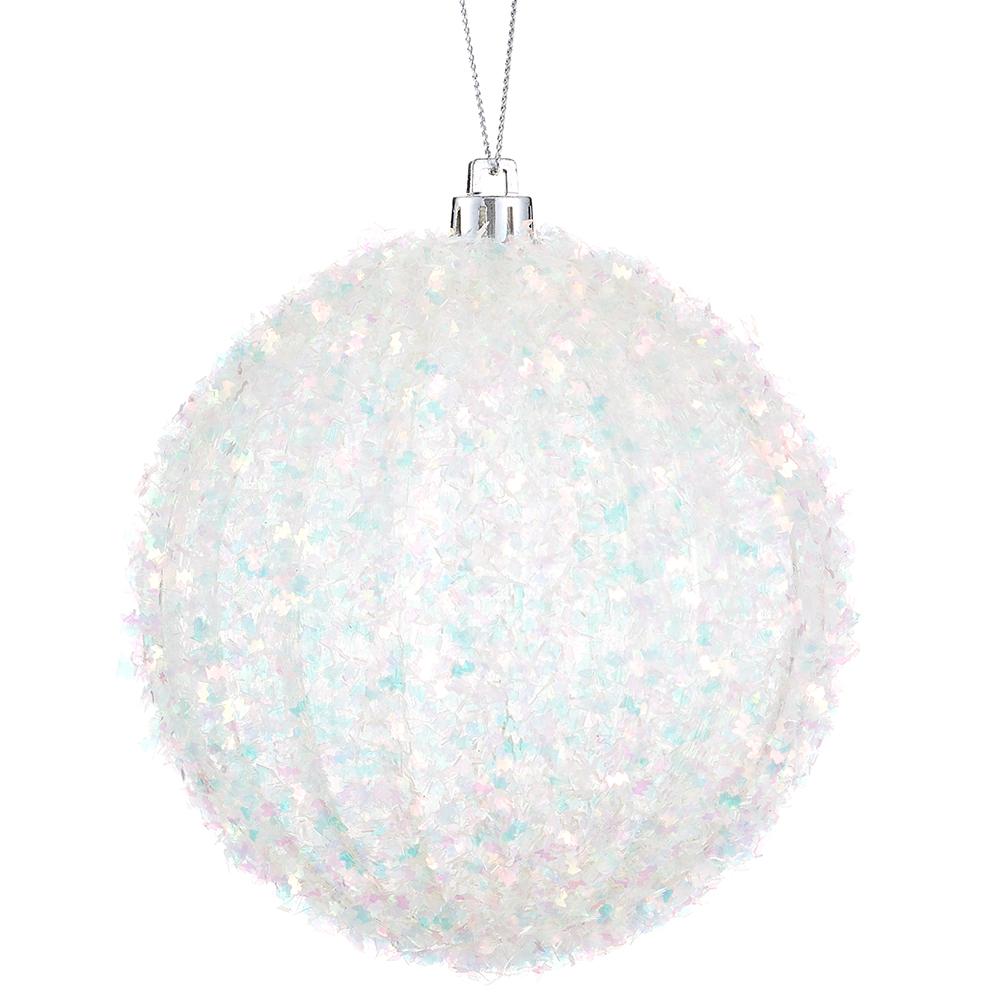 Tinsel Ball Ornament, 4" (Clear) – Christmas In America