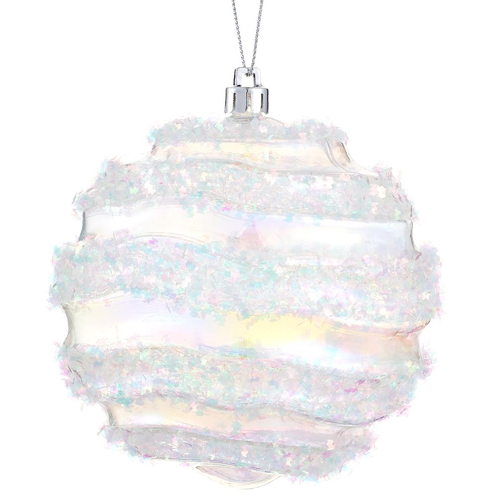 Tinsel Ball Ornament, 4" (Clear) – Christmas In America