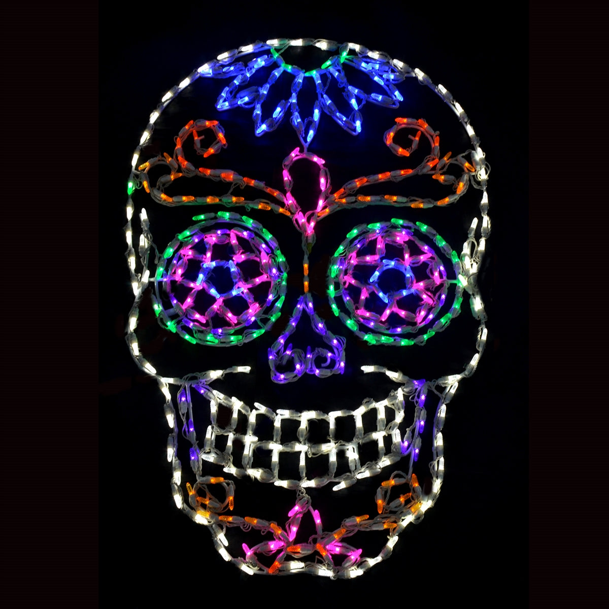 Sugar Skull LED Light Up Metal Framed Decor, 345 Lights, 42 ...