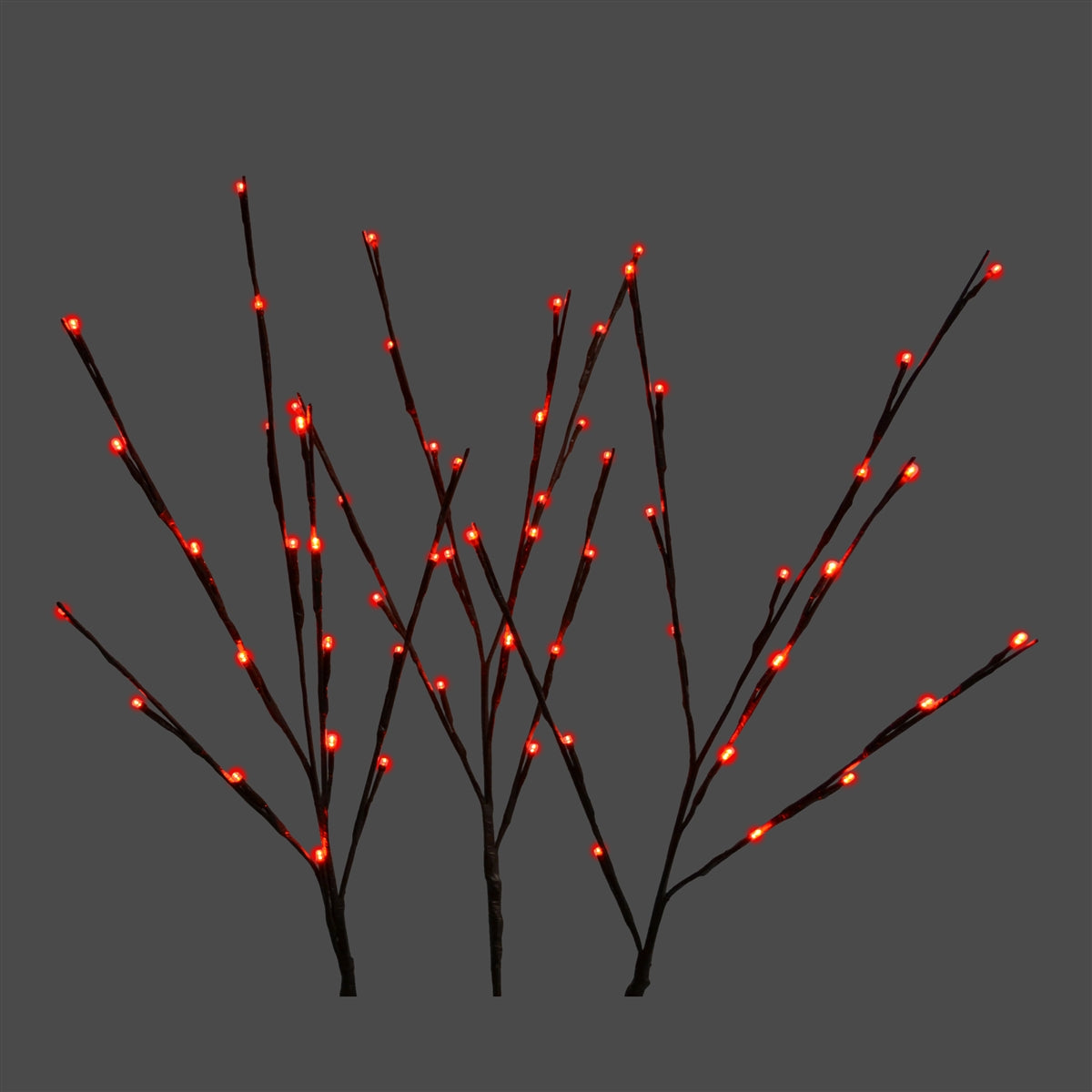 LED Red Twig Light Stems, 60 Lights, 32" (Set of 3) – Christmas In America