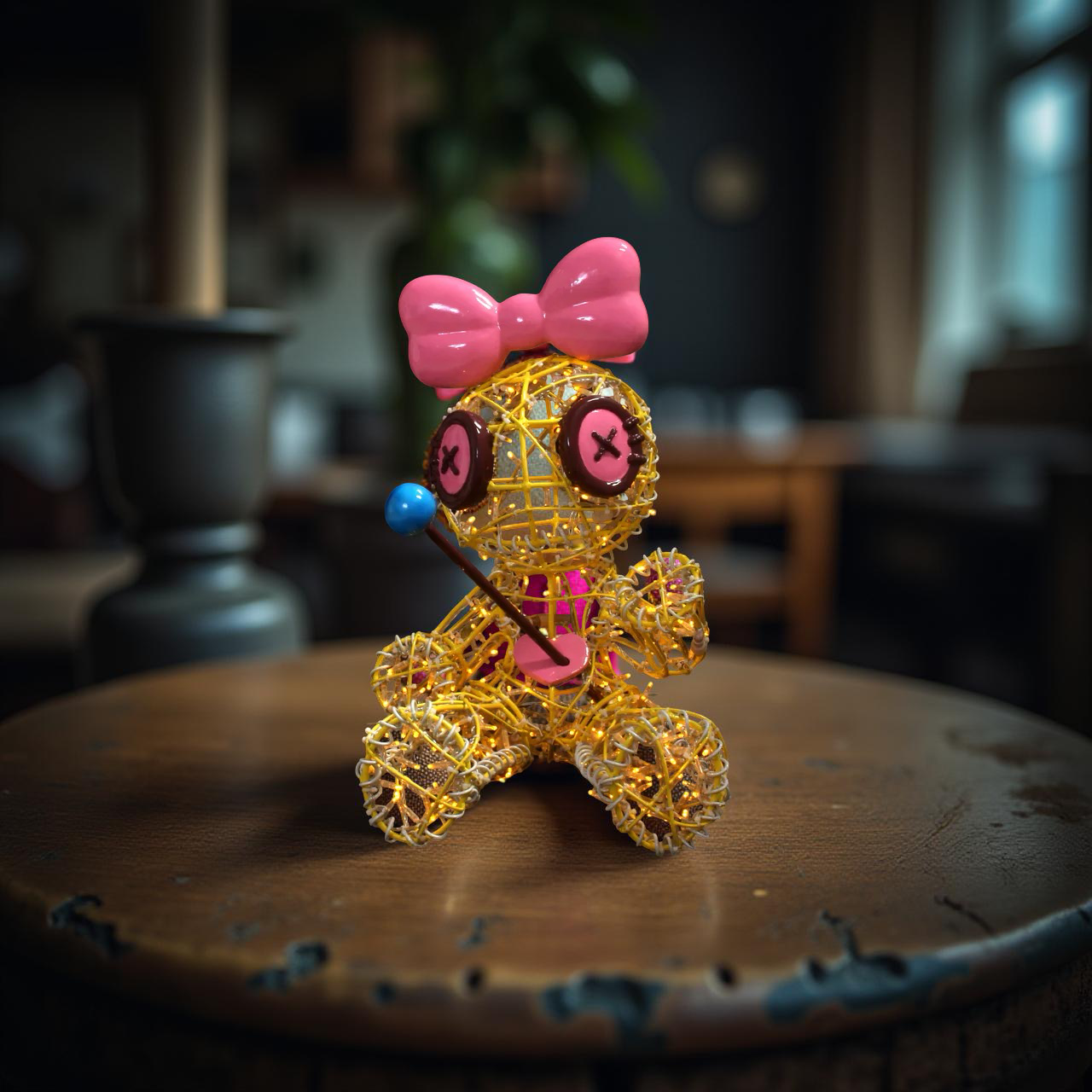 Large Voodoo Girl Figure, LED Lit w/Fiberglass (Yellow), 31 ...
